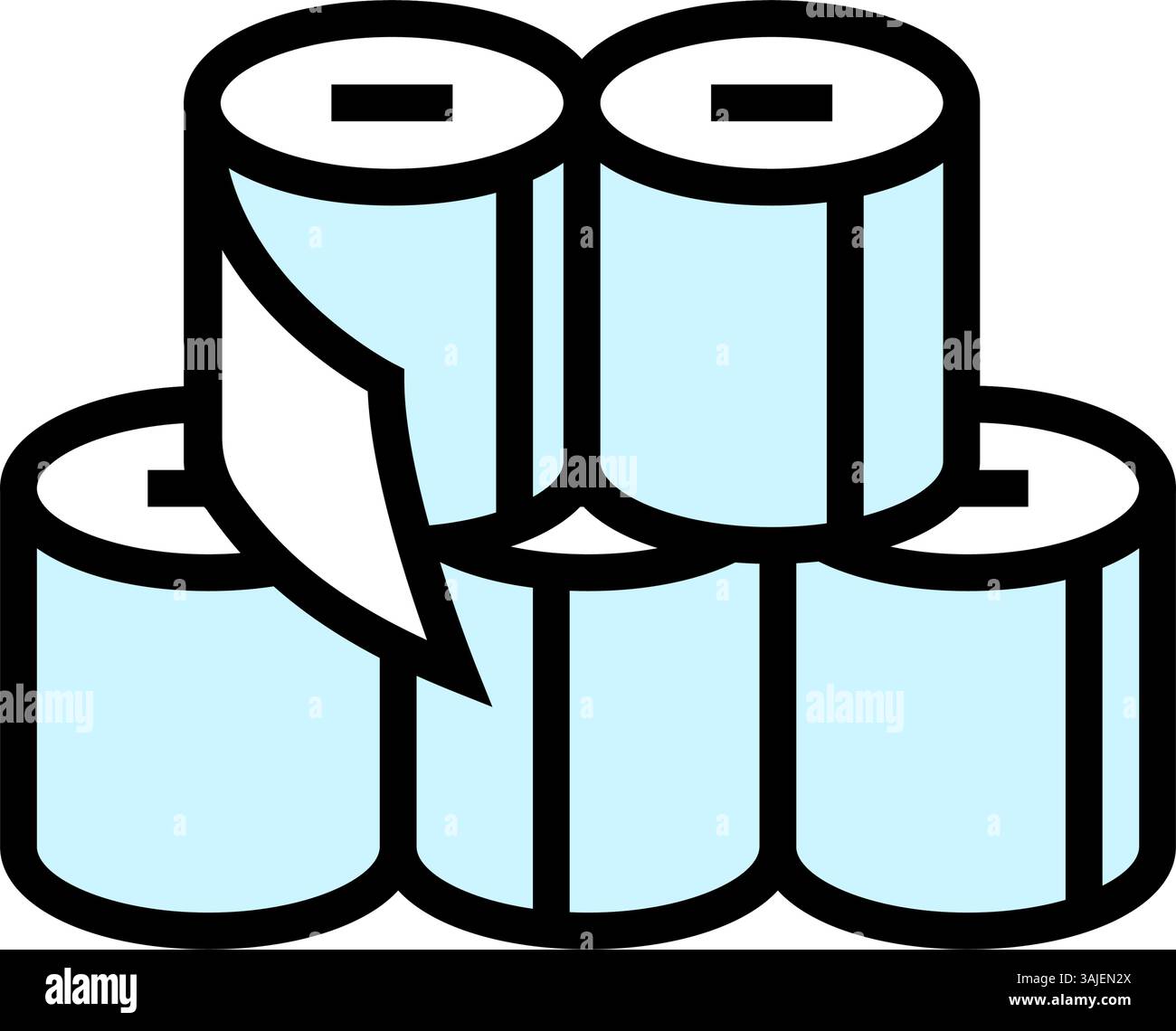stack toilet paper color icon vector illustration Stock Vector Image ...