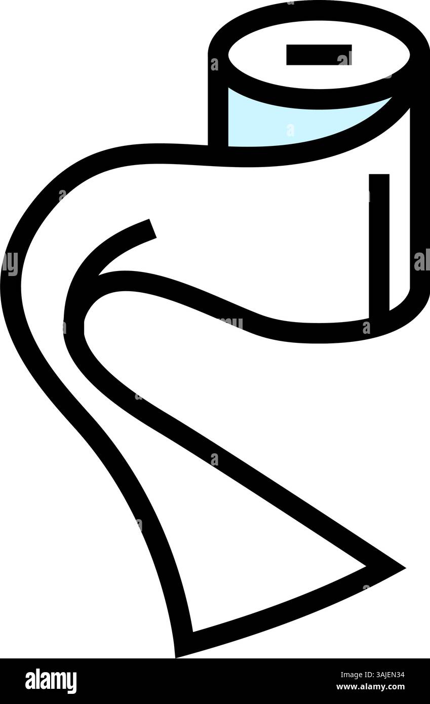 unrolling toilet paper color icon vector illustration Stock Vector ...