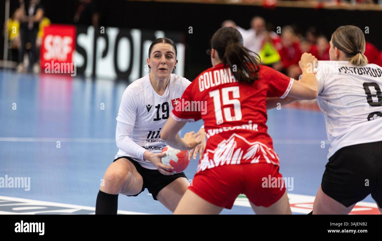 Adriana Holejova (19 Switzerland) in action during WM-Playoff between ...