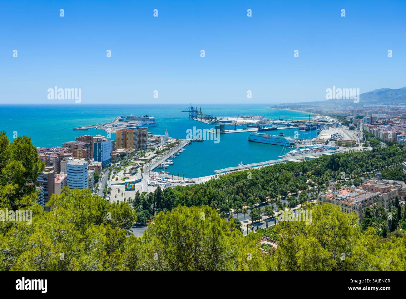 Aerial view of Malaga, Andalusia, Spain, Europe Stock Photo - Alamy