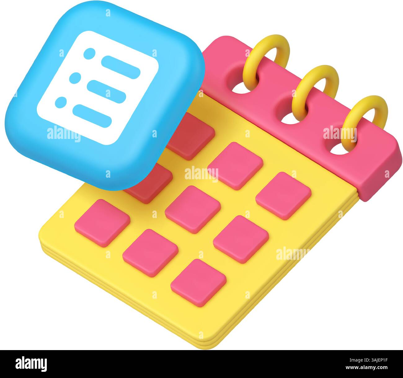 Work planning efficiency and productivity schedule to do list 3d icon ...