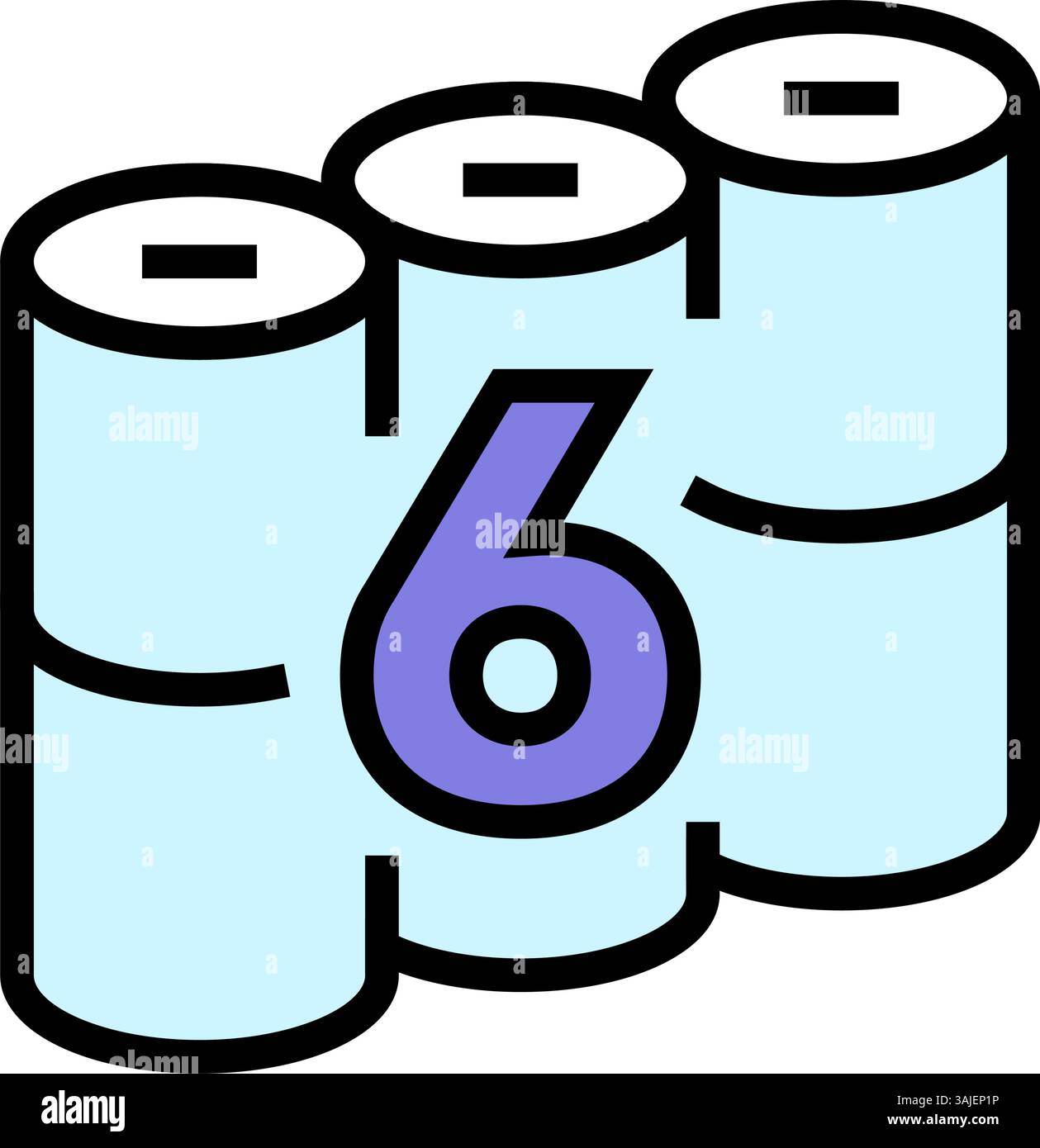 six pack toilet paper color icon vector illustration Stock Vector Image ...