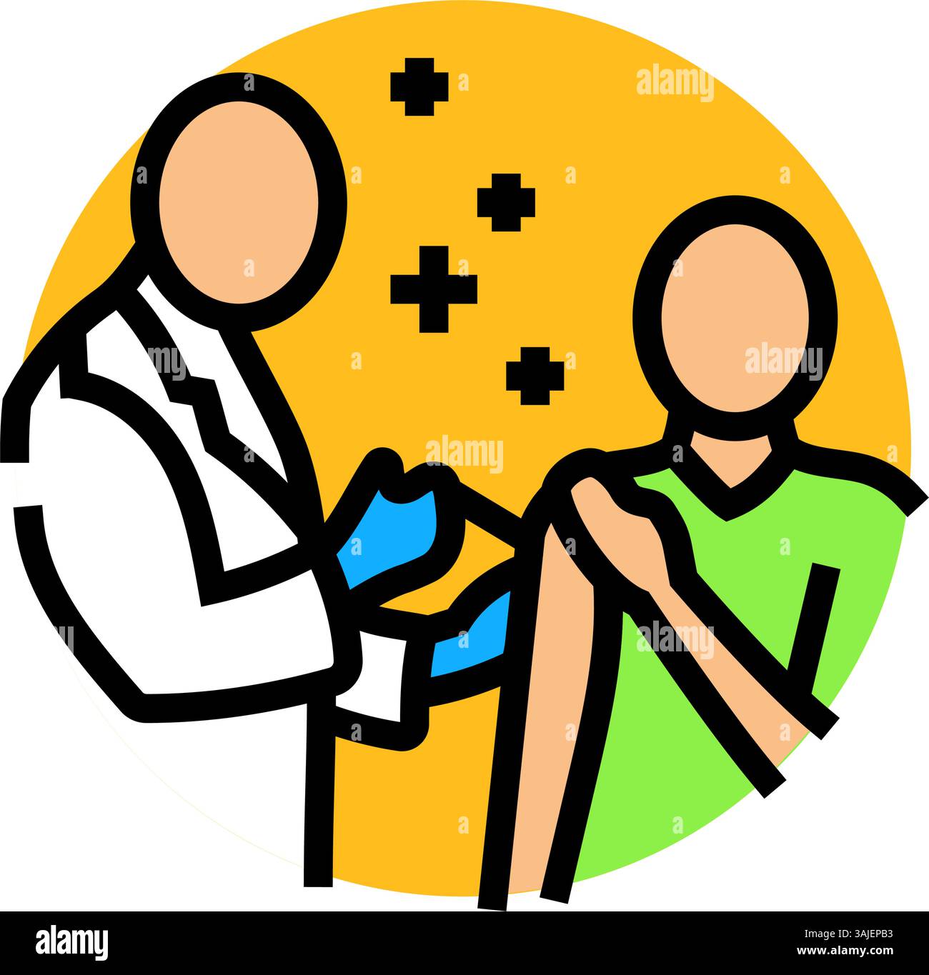 doctor giving vaccine immunization color icon vector illustration Stock ...