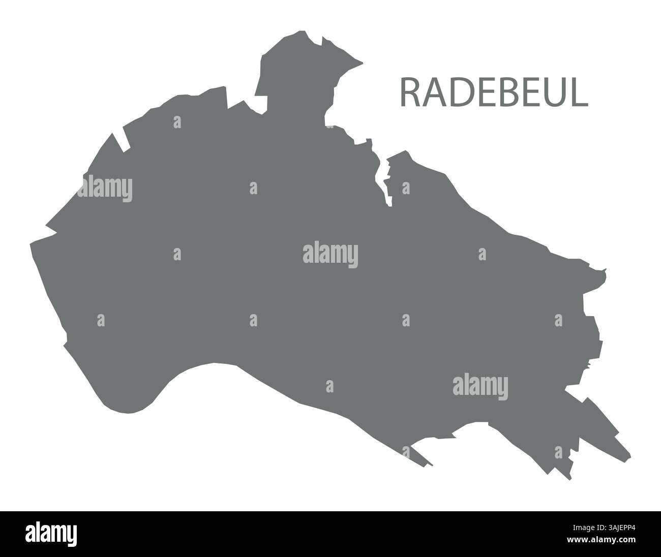 Radebeul city map with boroughs grey illustration silhouette shape ...