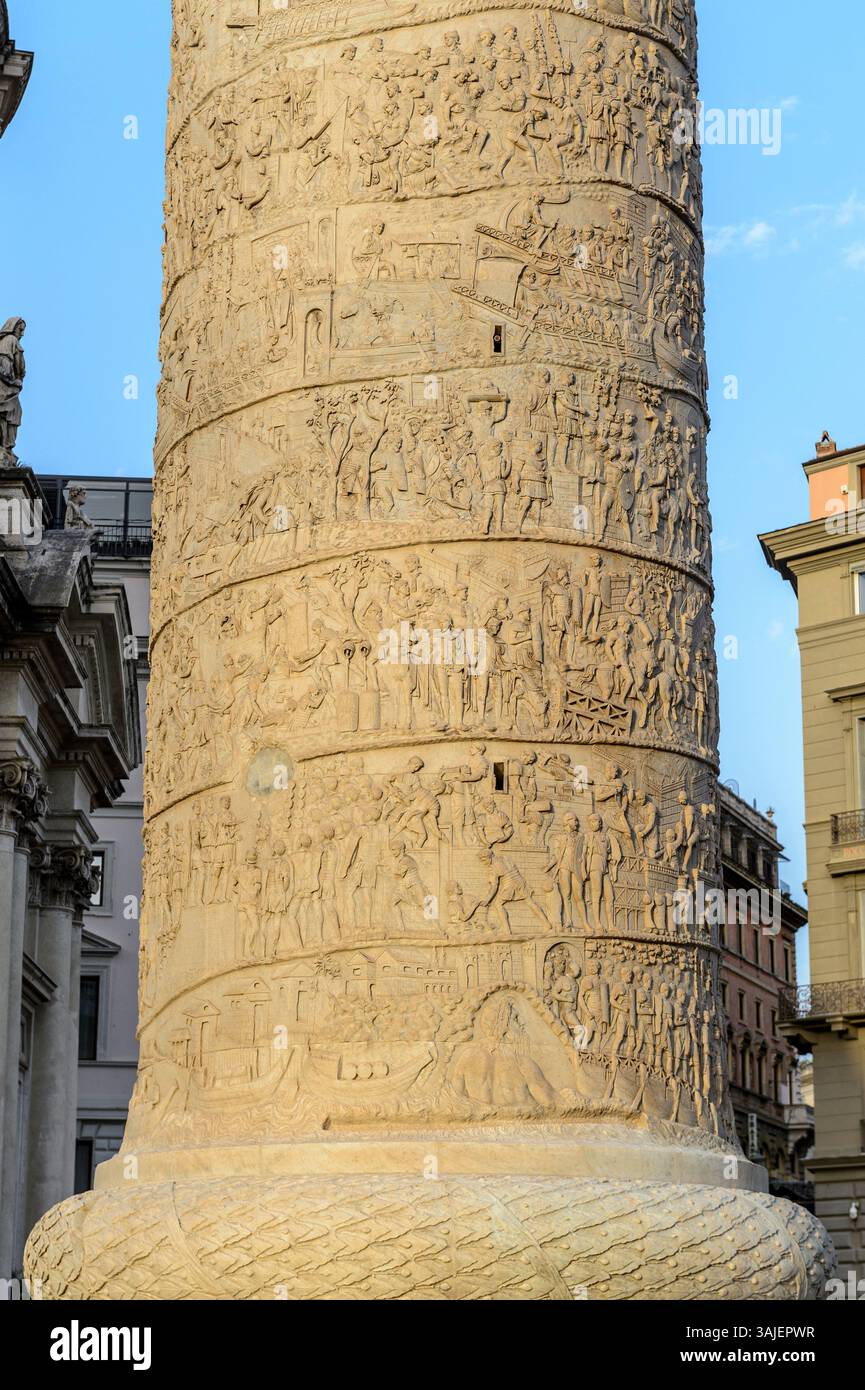 The Trajan's column in Rome, March 29, 2025. The Trajan Column is a ...