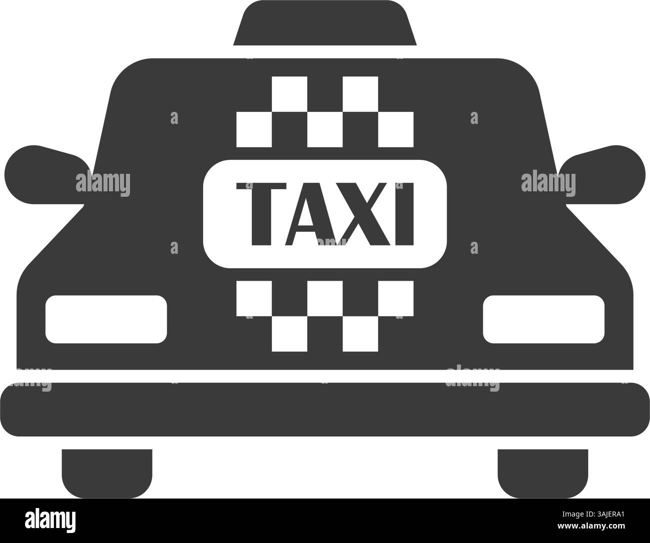 Taxi car service icon in flat style. Cab vector illustration on ...
