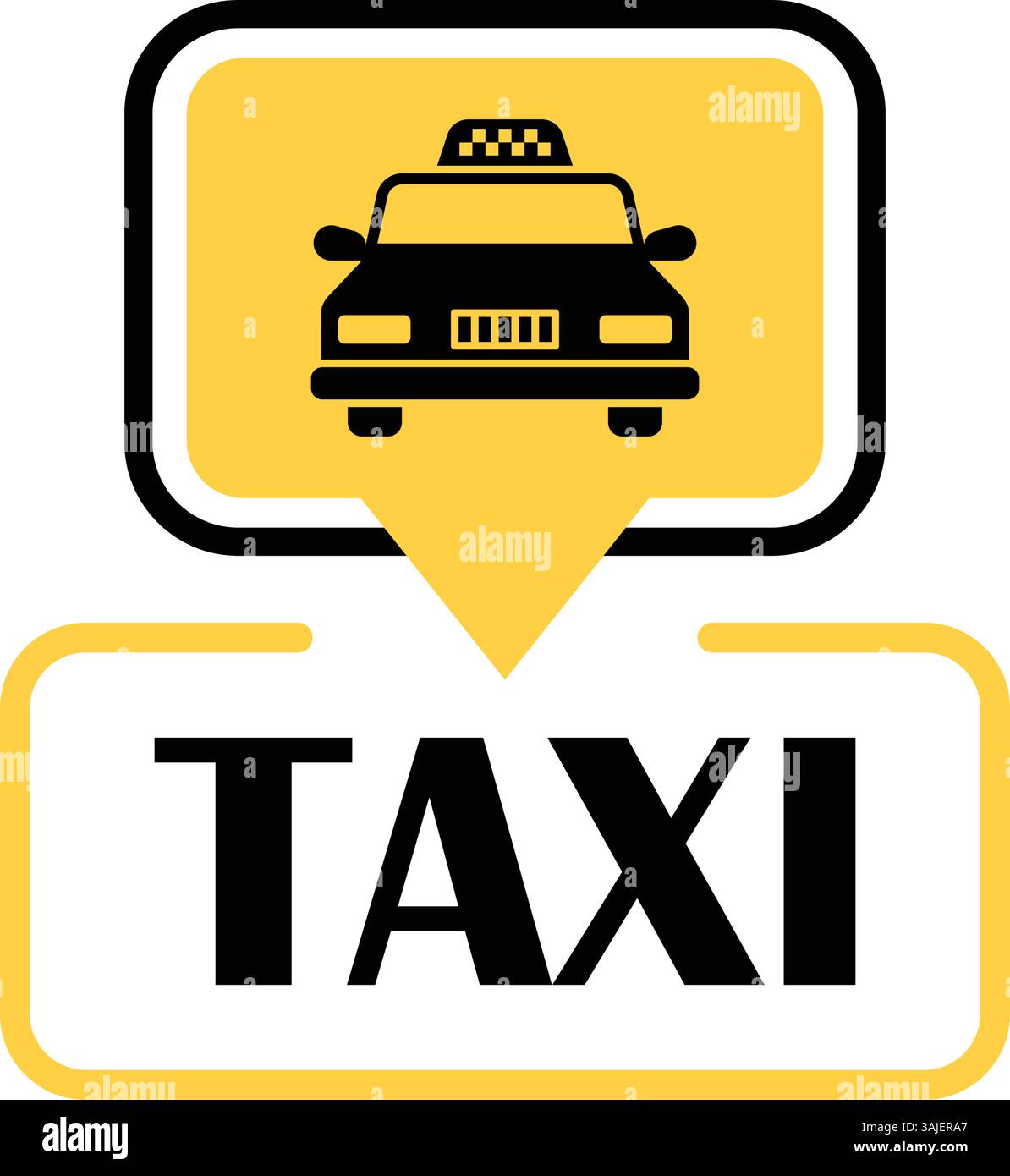 Taxi car service icon in flat style. Cab vector illustration on ...