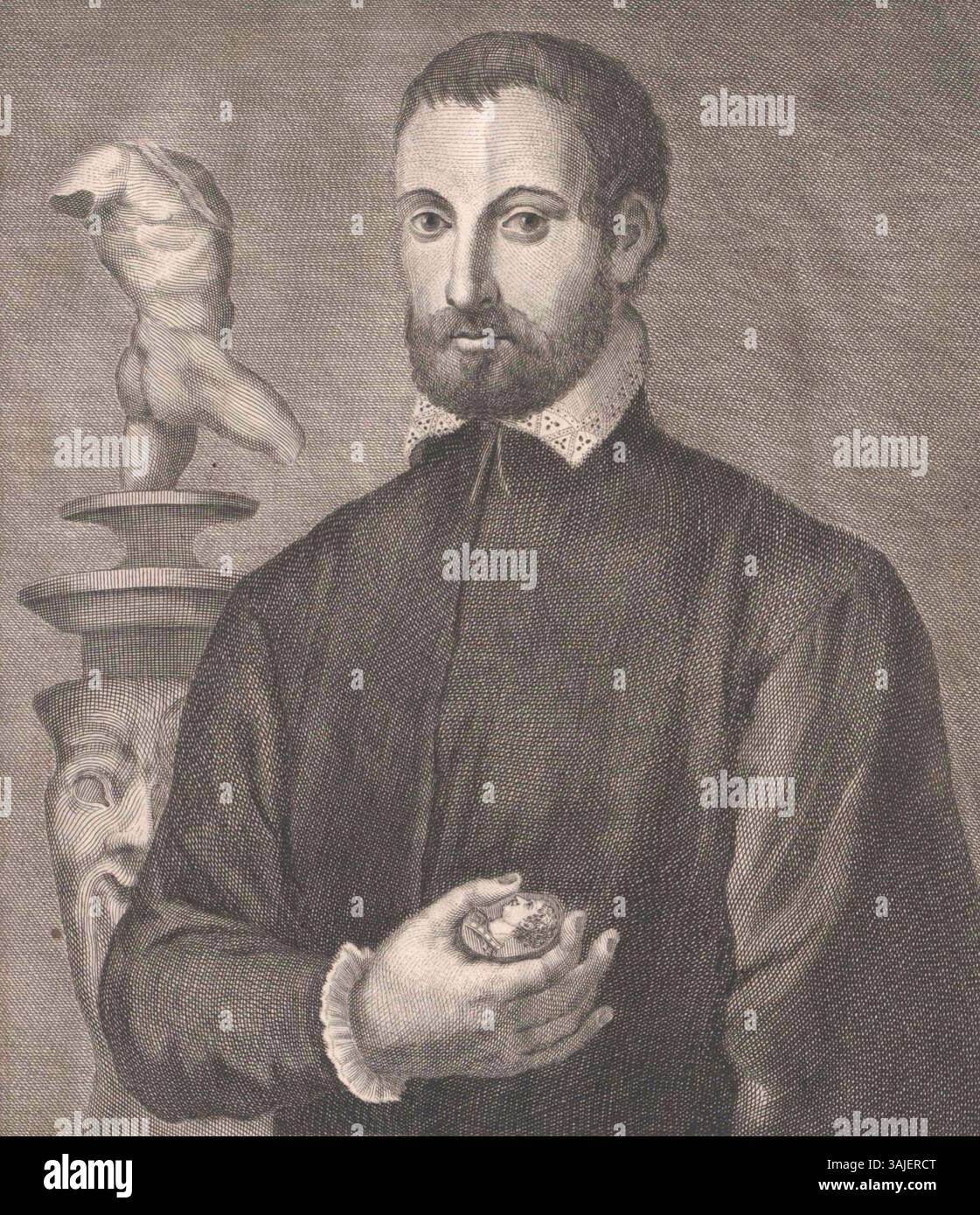 This 18th-century engraving portrays the renowned Italian artist ...