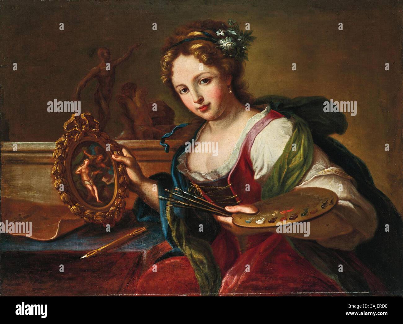 'Allegory of Painting' by the Circle of Angelica Kauffmann presents a ...