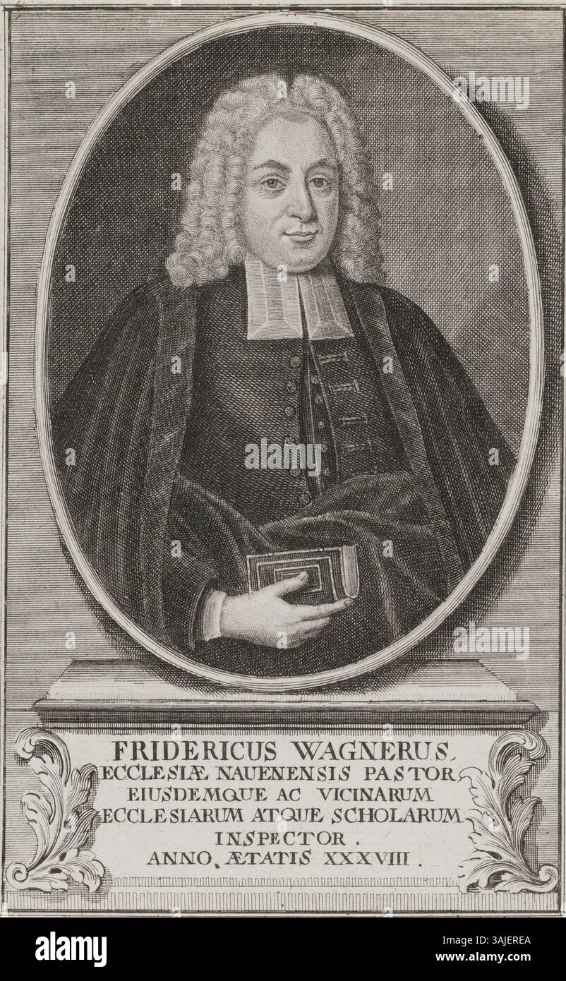 This 1730 copper engraving of Friedrich Wagner by Georg Paul Busch is ...