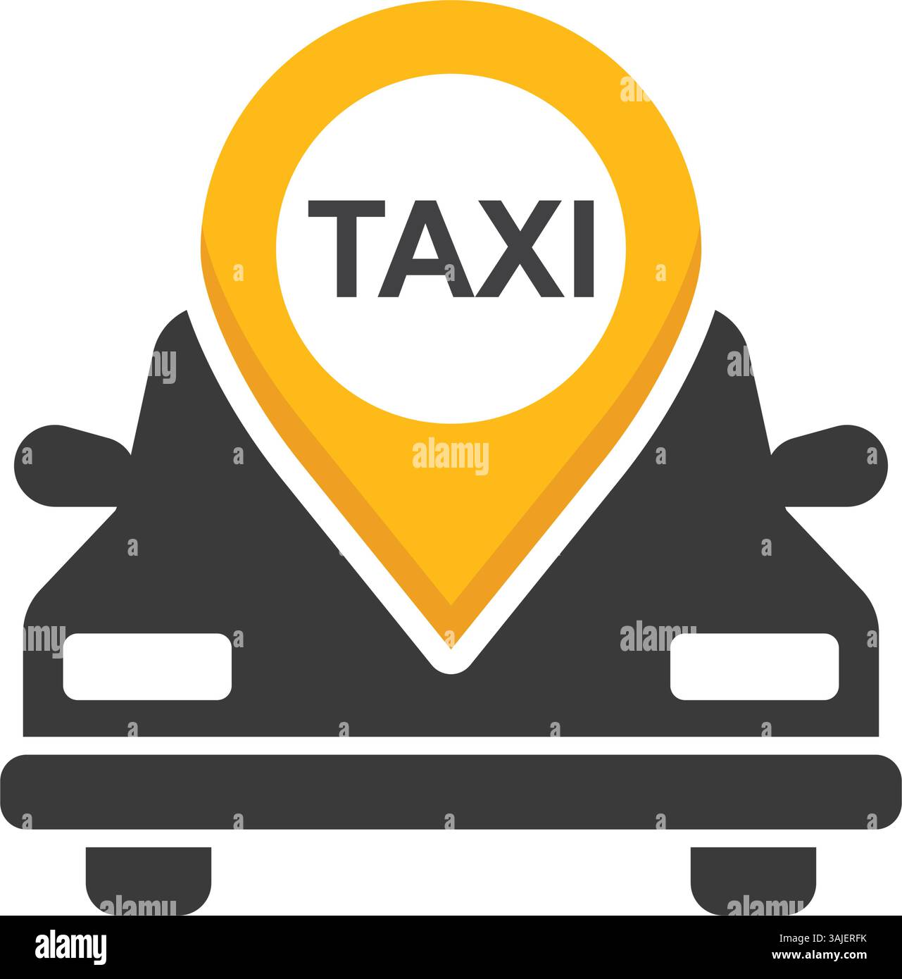 Taxi car service icon in flat style. Cab vector illustration on ...