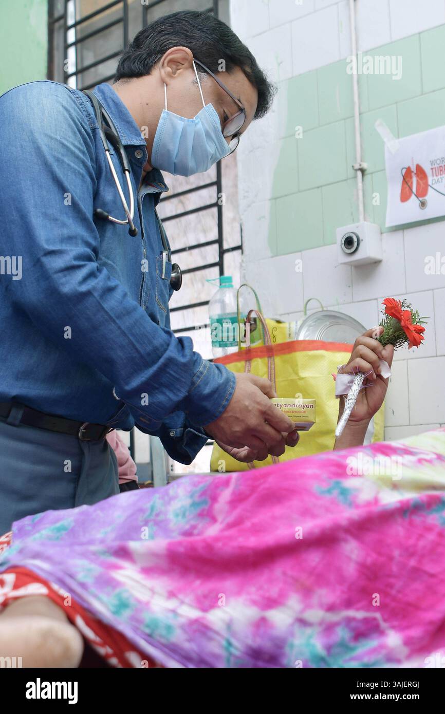 TB (Tuberculosis) patients are presented with flowers and sweets by ...