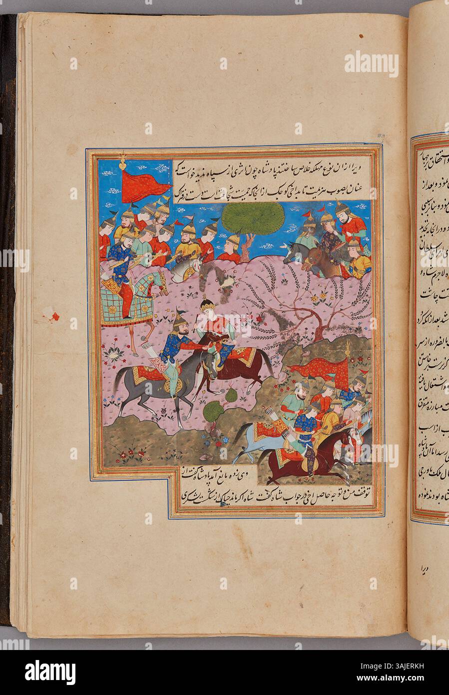 This miniature painting, 'Two troops on the move,' from the Nigaristan ...