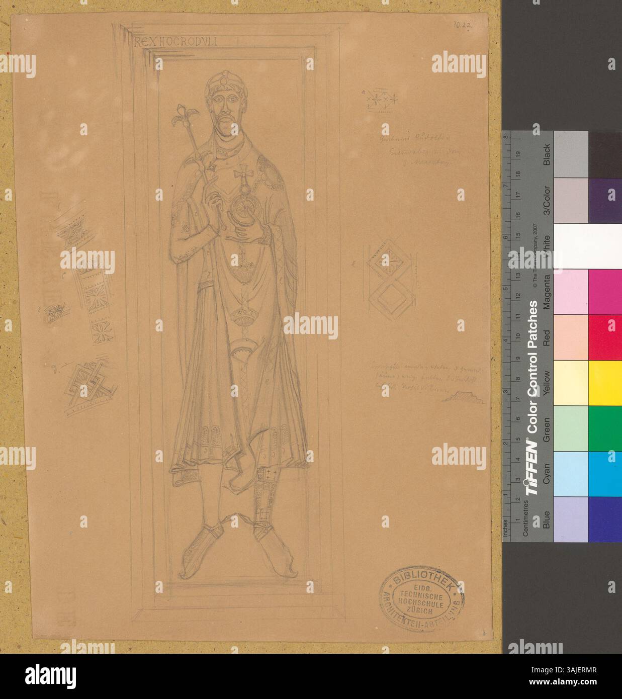 This artwork by Johann Rudolf Rahn depicts the tomb of Rudolf of Swabia ...