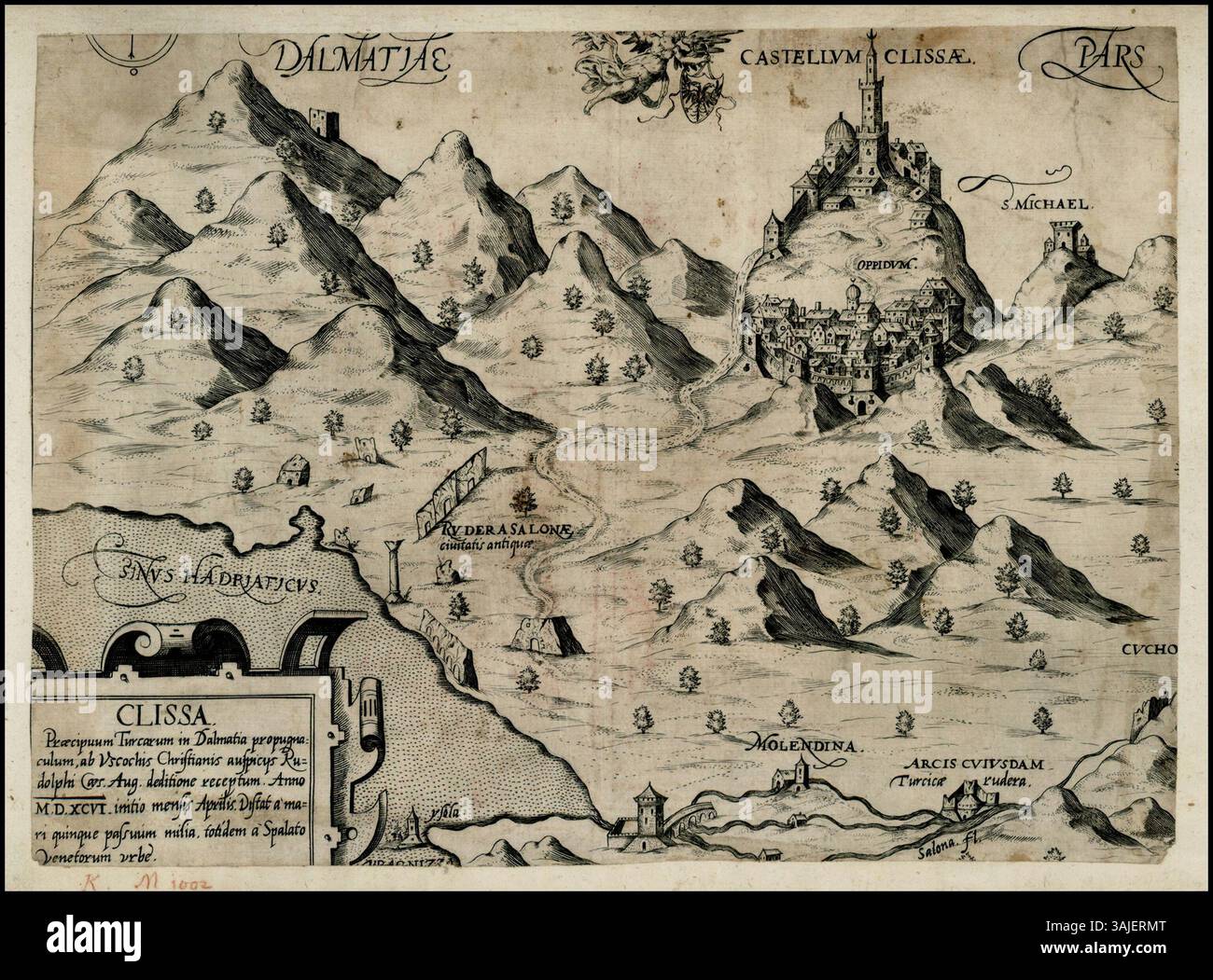 A 1780 map depicting the region surrounding the medieval fortress and ...
