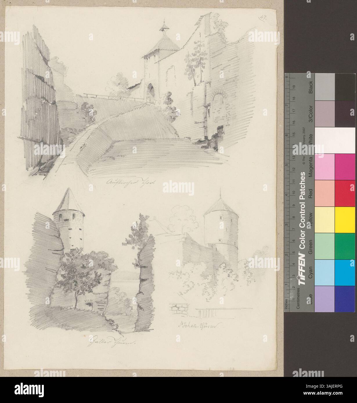 This 1862 image by Johann Rudolf Rahn depicts the Aufkircher Gate, the ...