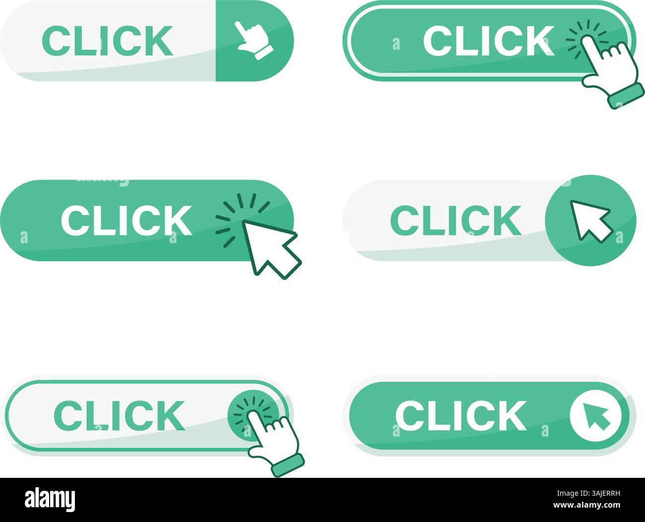 Click here banner icon in flat style. Ecommerce vector illustration on ...