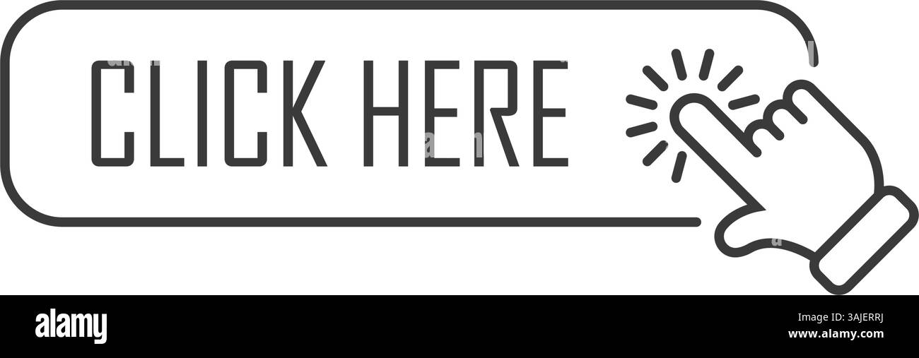 Click here banner icon in flat style. Ecommerce vector illustration on ...