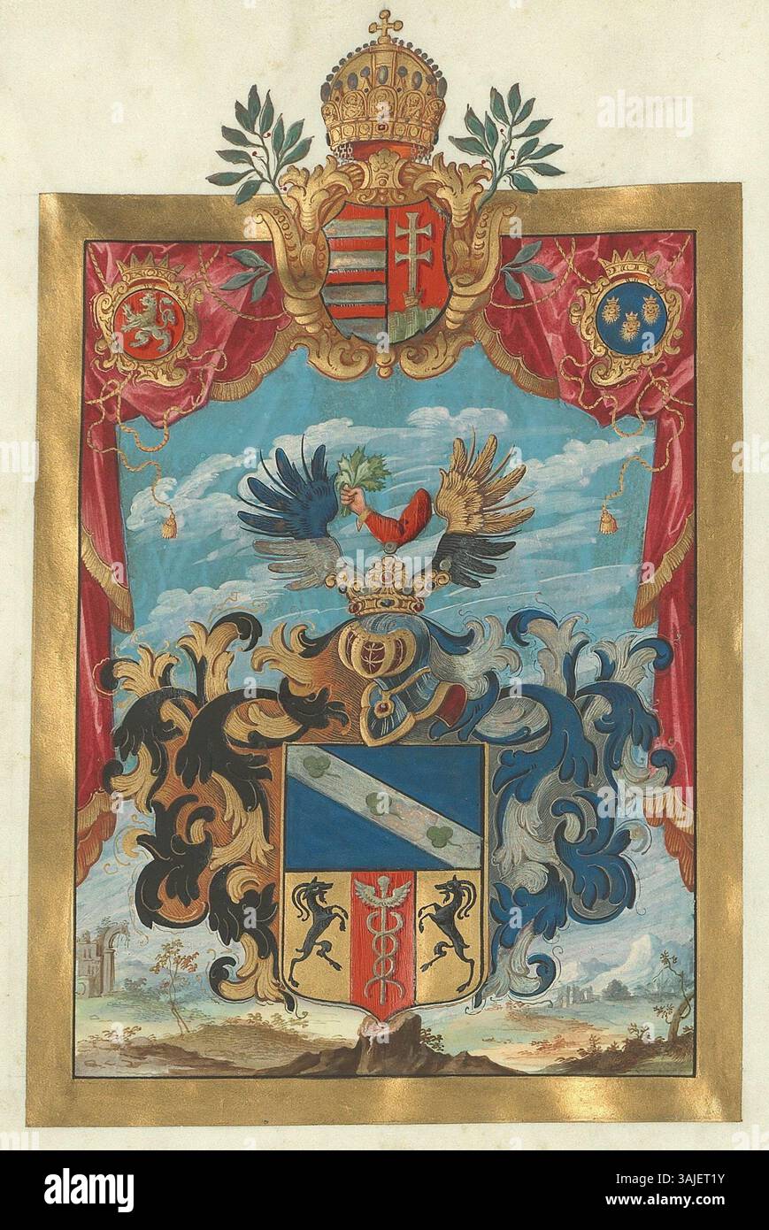 The noble diploma for Honorius Wilhelm Kastenholz, issued in 1751 ...