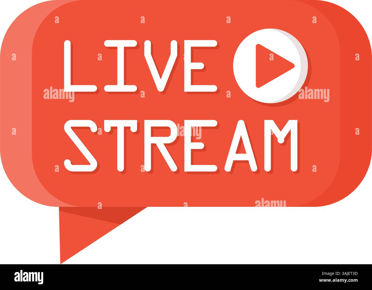 Live stream button icon in flat style. Webinar vector illustration on ...