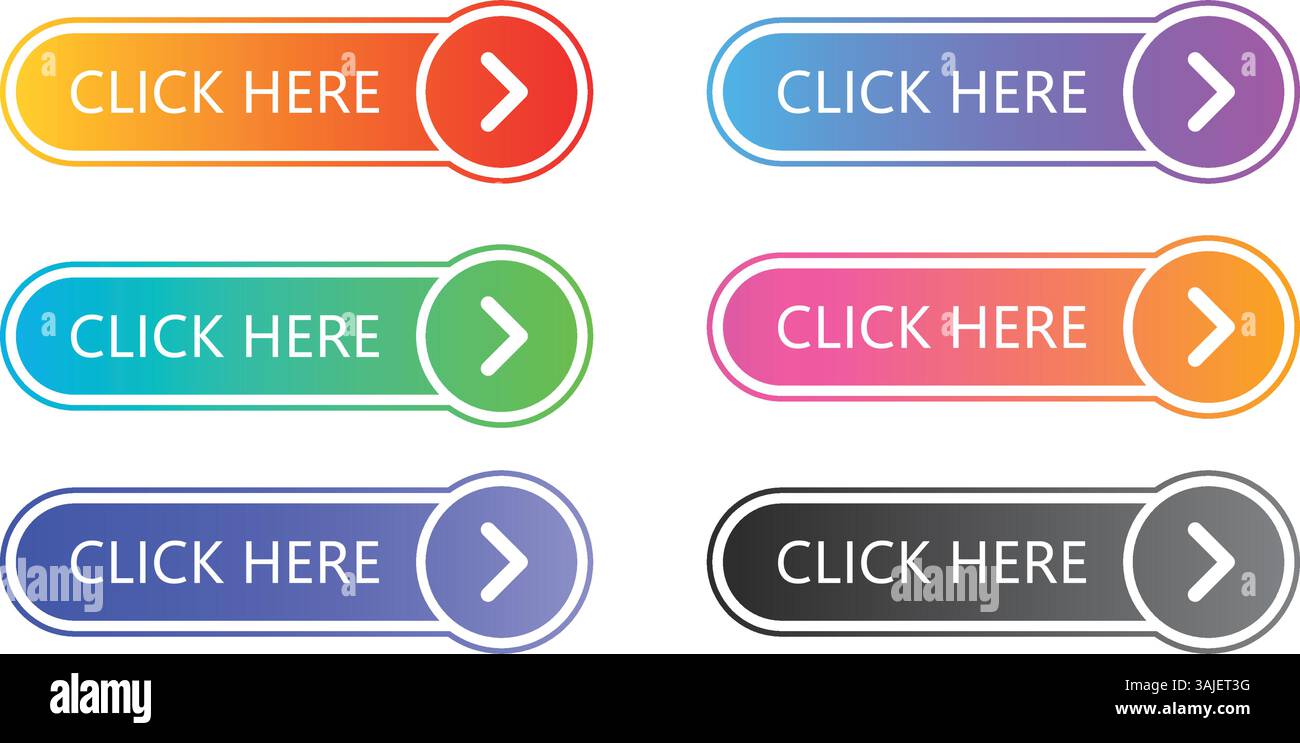 Click here banner icon in flat style. Ecommerce vector illustration on ...