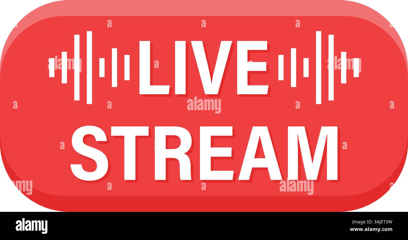 Live stream button icon in flat style. Webinar vector illustration on ...
