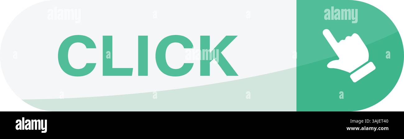 Click here banner icon in flat style. Ecommerce vector illustration on ...