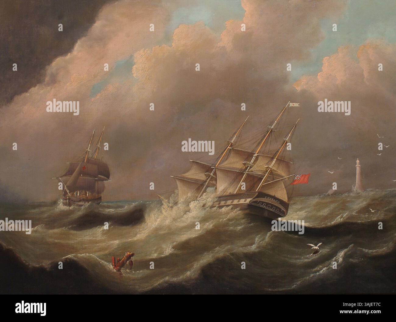 Attributed to Thomas Buttersworth, this 19th-century oil painting ...