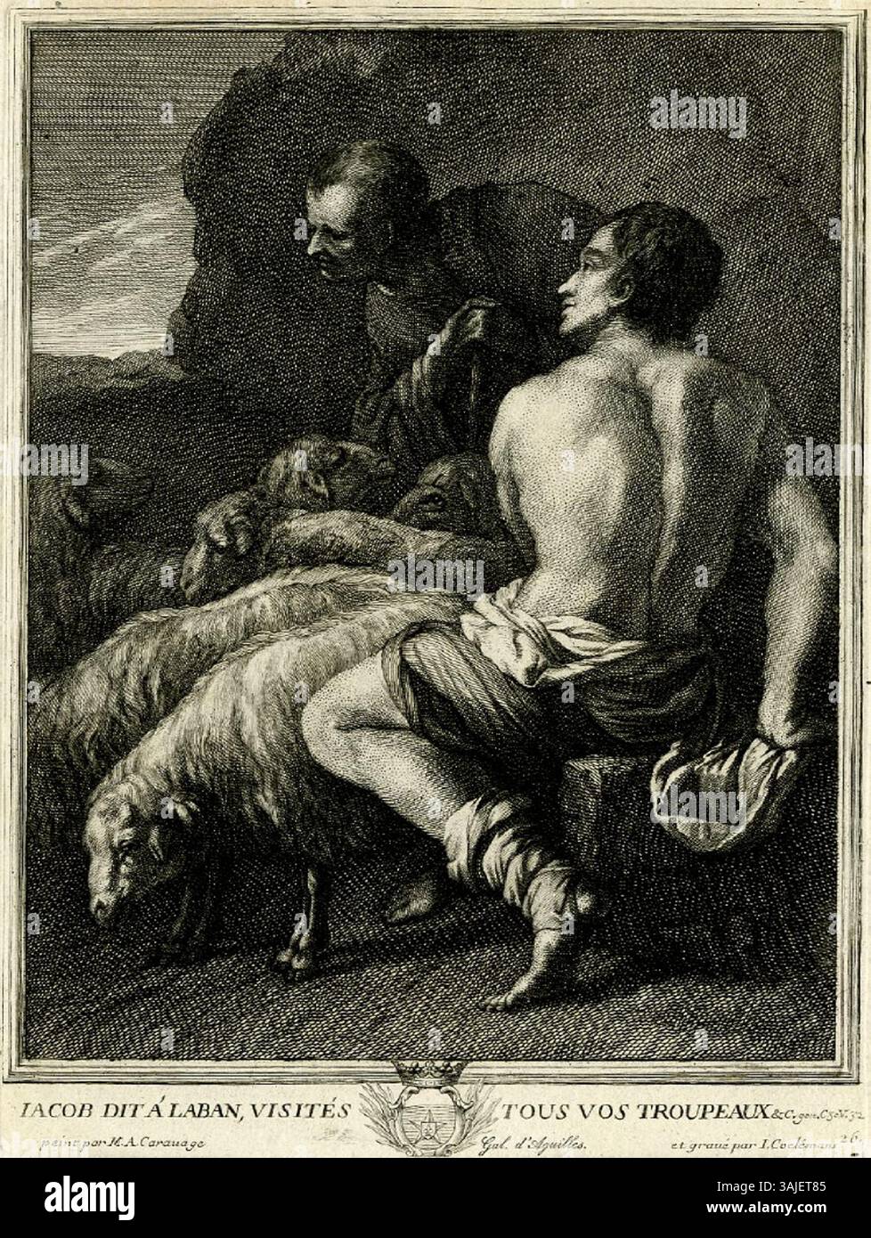 Etching by Jacob Coelemans, based on Caravaggio's painting 'Jacob ...