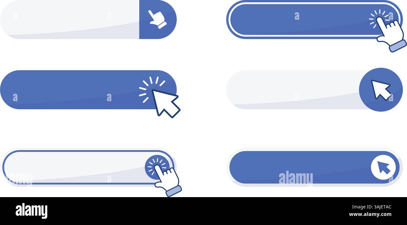 Click here empty banner icon set collection in flat style. Ecommerce ...