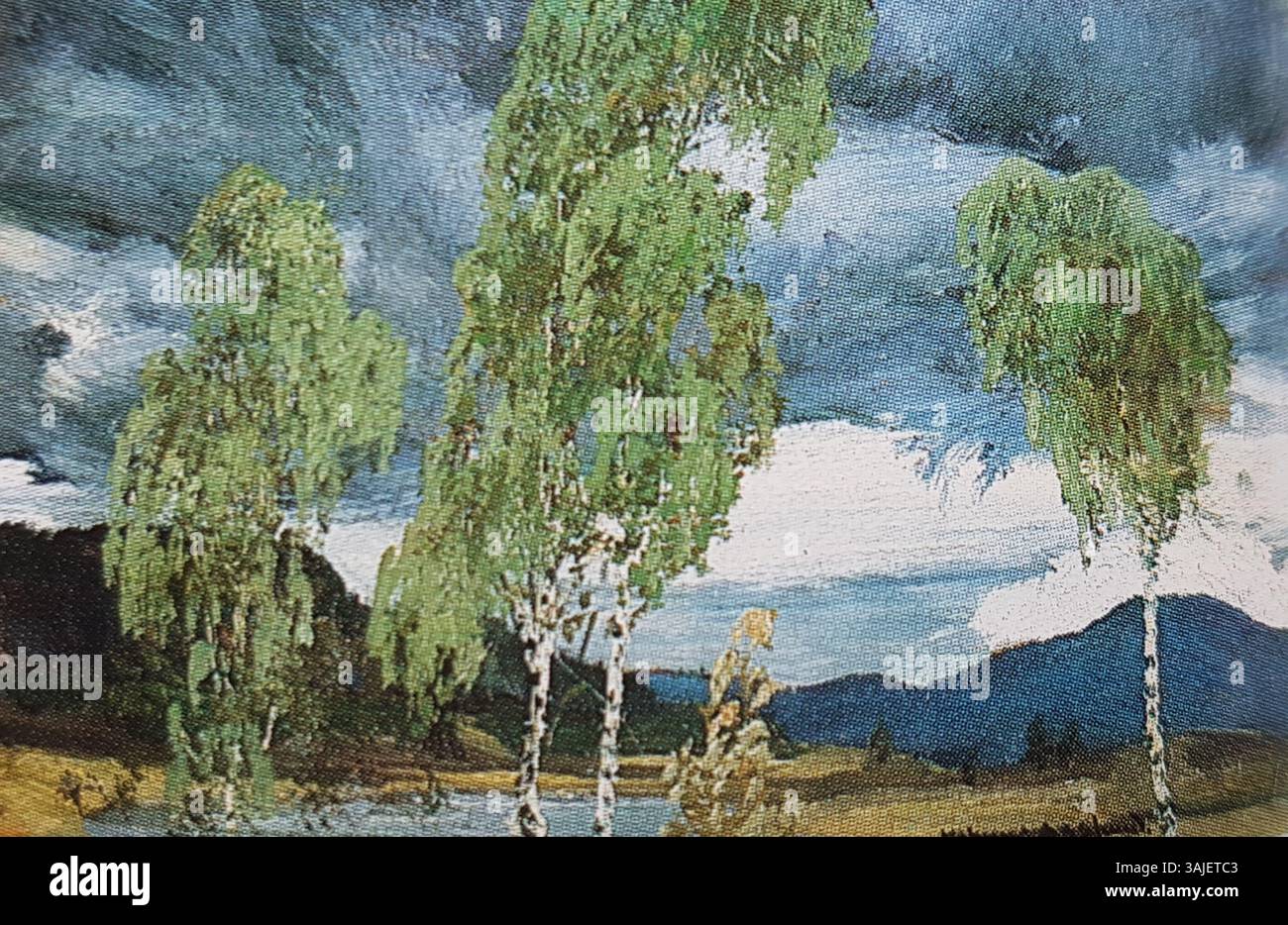 A summer landscape painted by Helmer Osslund, featuring the northern ...