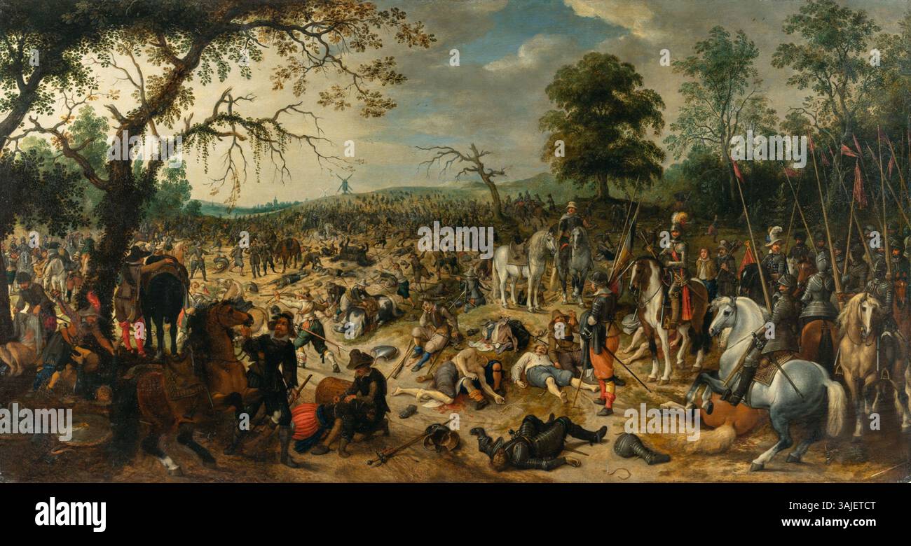 Sebastiaen Vrancx’s 1625 oil painting ‘Plundering after the battle ...