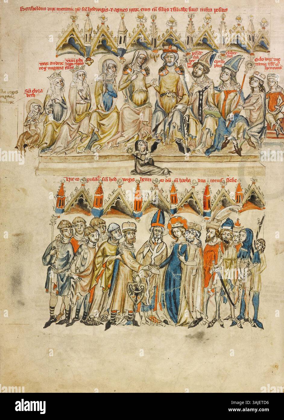 Illuminated manuscript page depicting the family of Berthold VI, Count ...