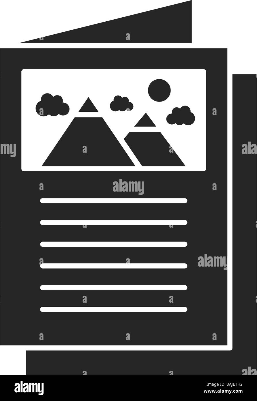 Brochure flyer icon in flat style. Booklet vector illustration on ...