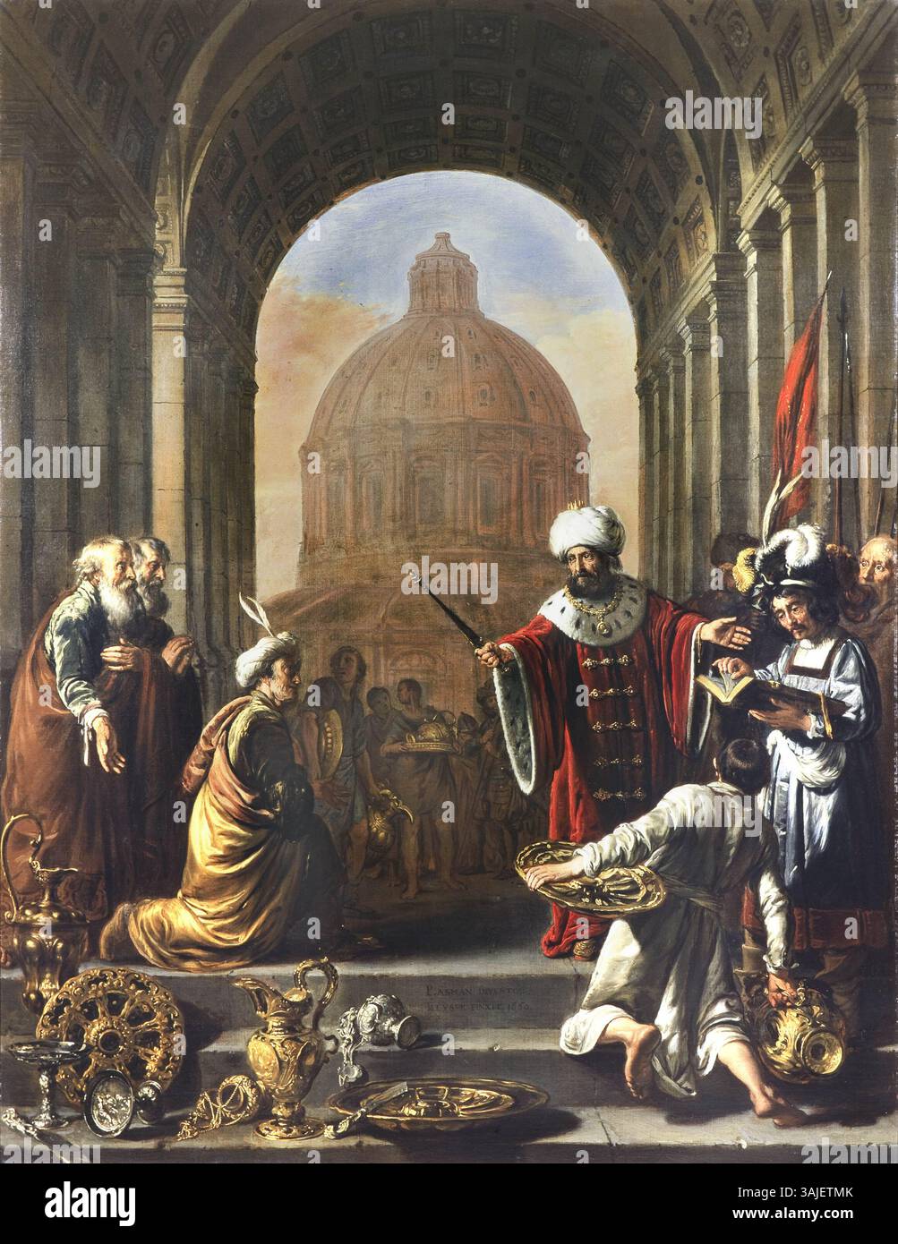 A painting by Thomas de Keyser, after Pieter Lastman, depicting the ...