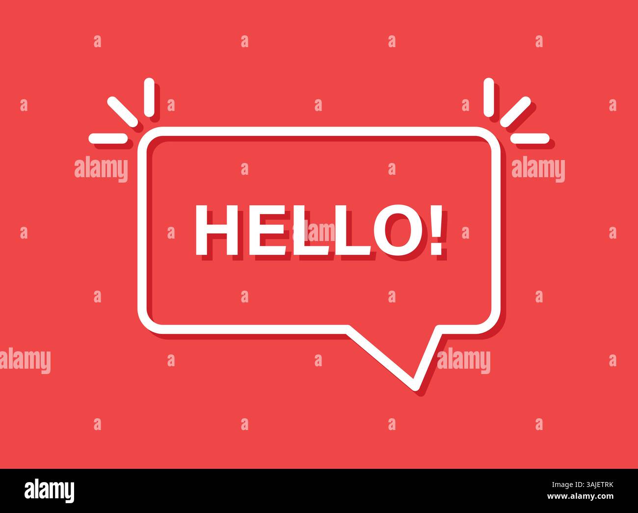 Hello speech bubble icon in flat style. Hi message vector illustration on isolated background ...