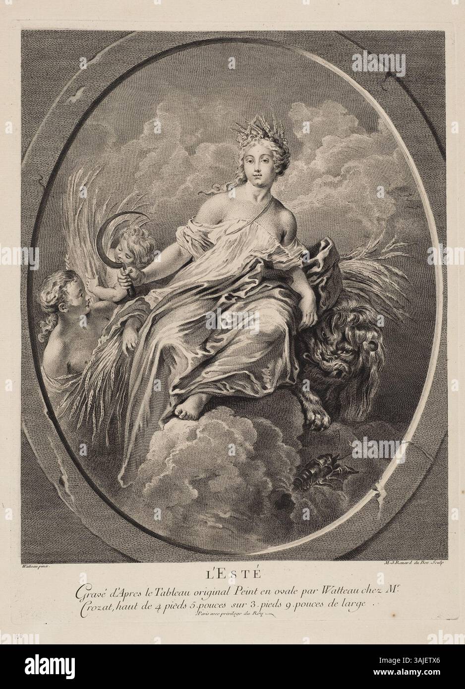 Marie-Jeanne Renard du Bos's engraving 'L'Esté', created circa 1720, is ...