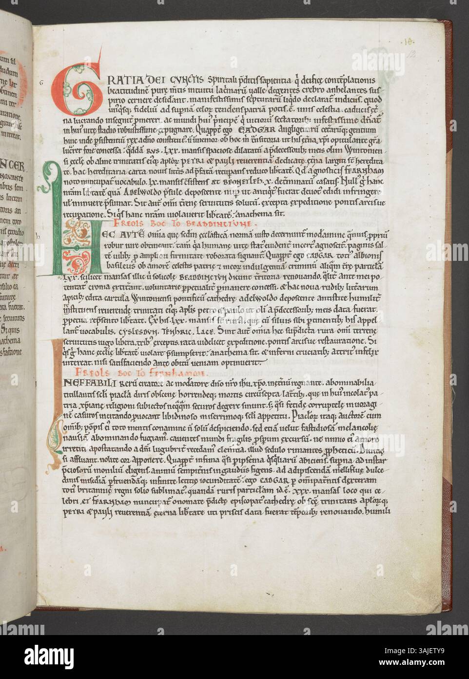 Page f012r of the 'Codex Wintoniensis' (1130-1150) shows a significant ...
