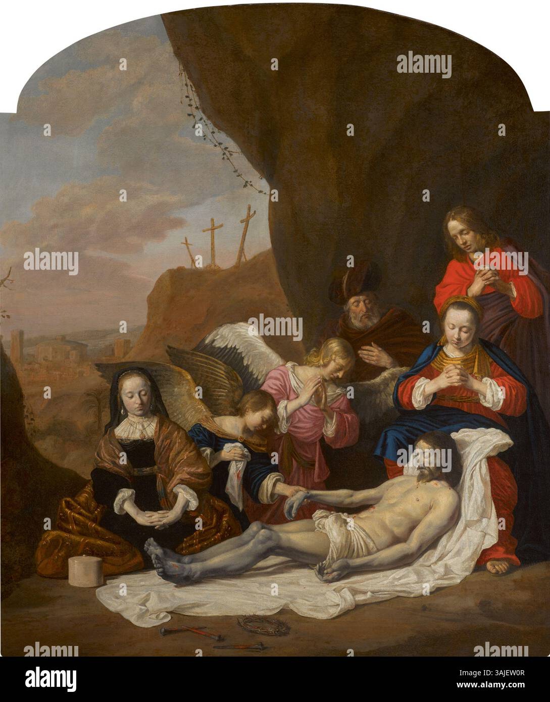 Jan de Bray’s 1661 painting 'The Lamentation' depicts Mary and Mary Magdalene mourning the death ...