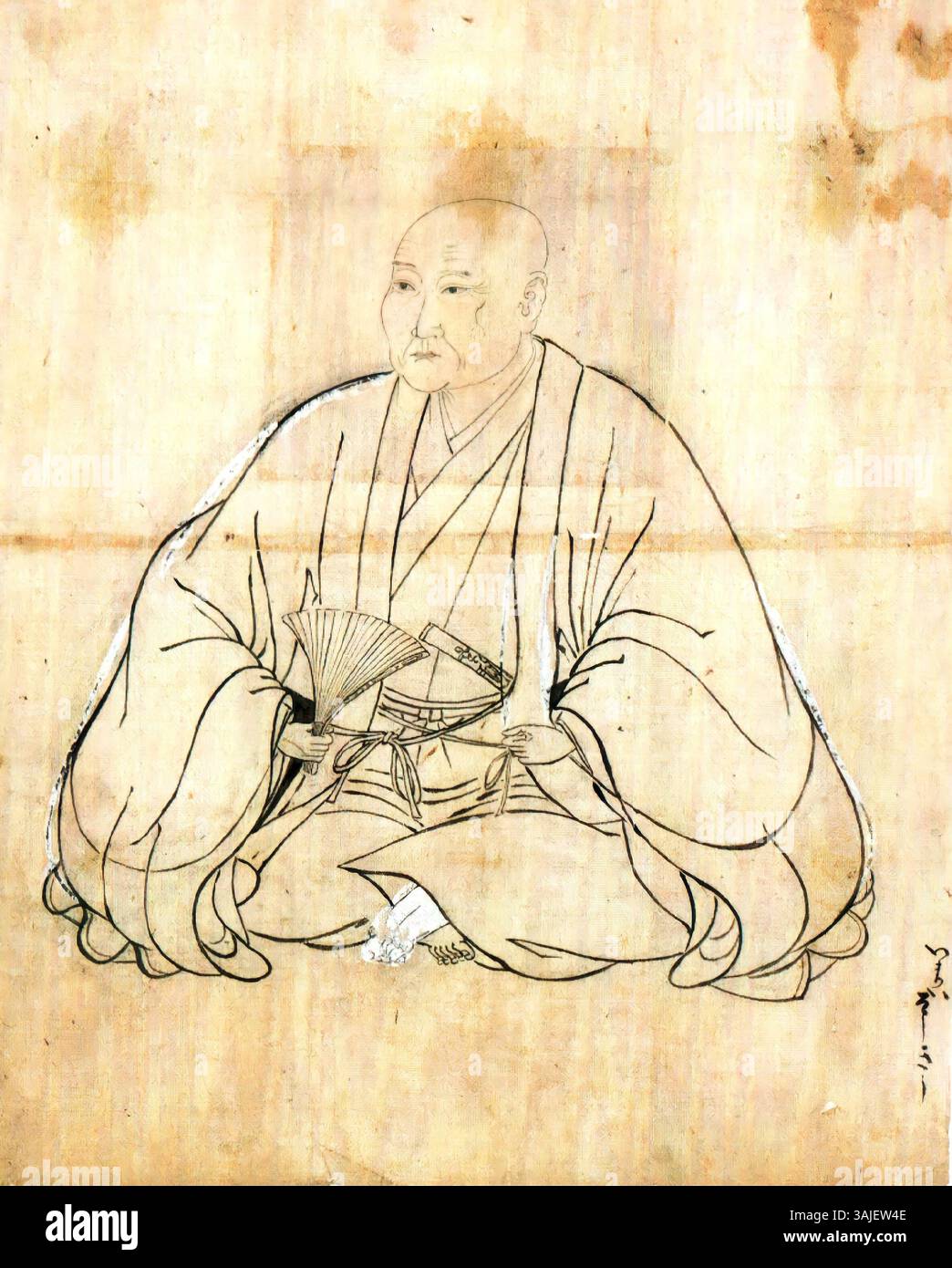 This 16th-century draft portrait of Imai Sky, attributed to Tosa ...