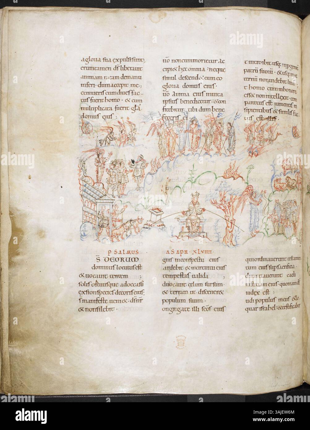 This illuminated manuscript page from the Harley Psalter, created ...
