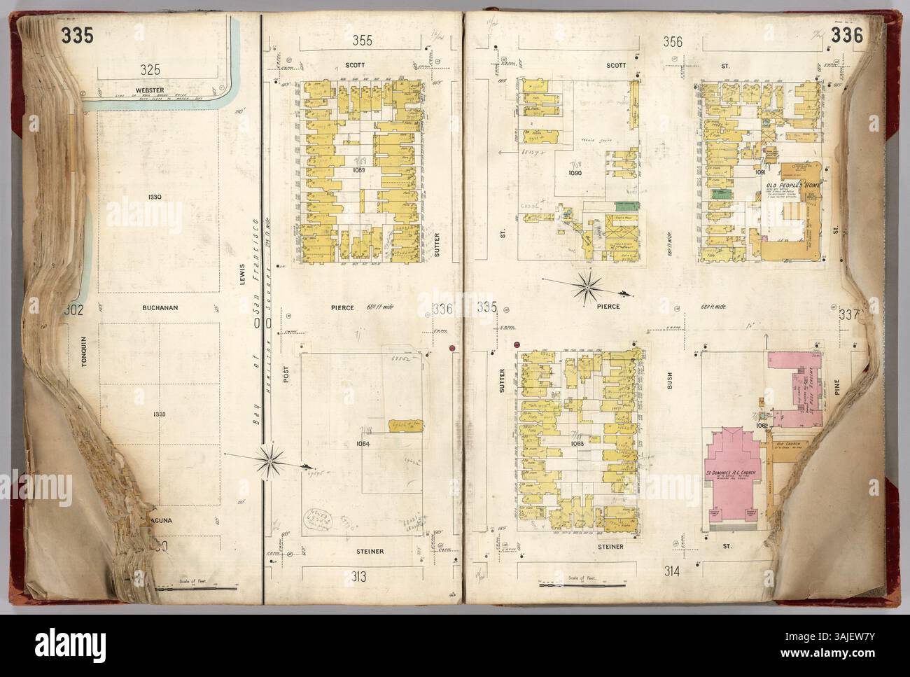 The 1905 San Francisco Sanborn Insurance Map Atlas includes color maps ...