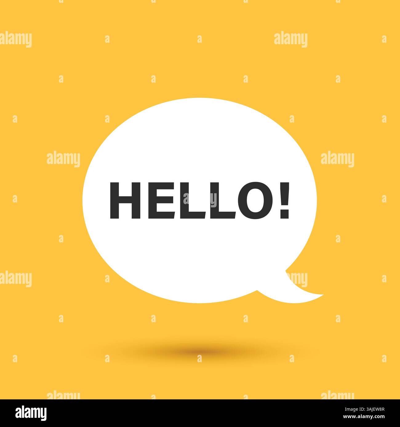 Hello speech bubble icon in flat style. Hi message vector illustration ...