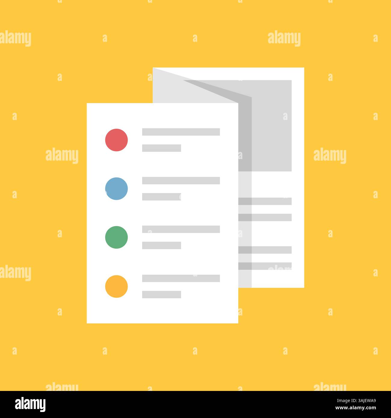 Brochure flyer icon in flat style. Booklet vector illustration on ...