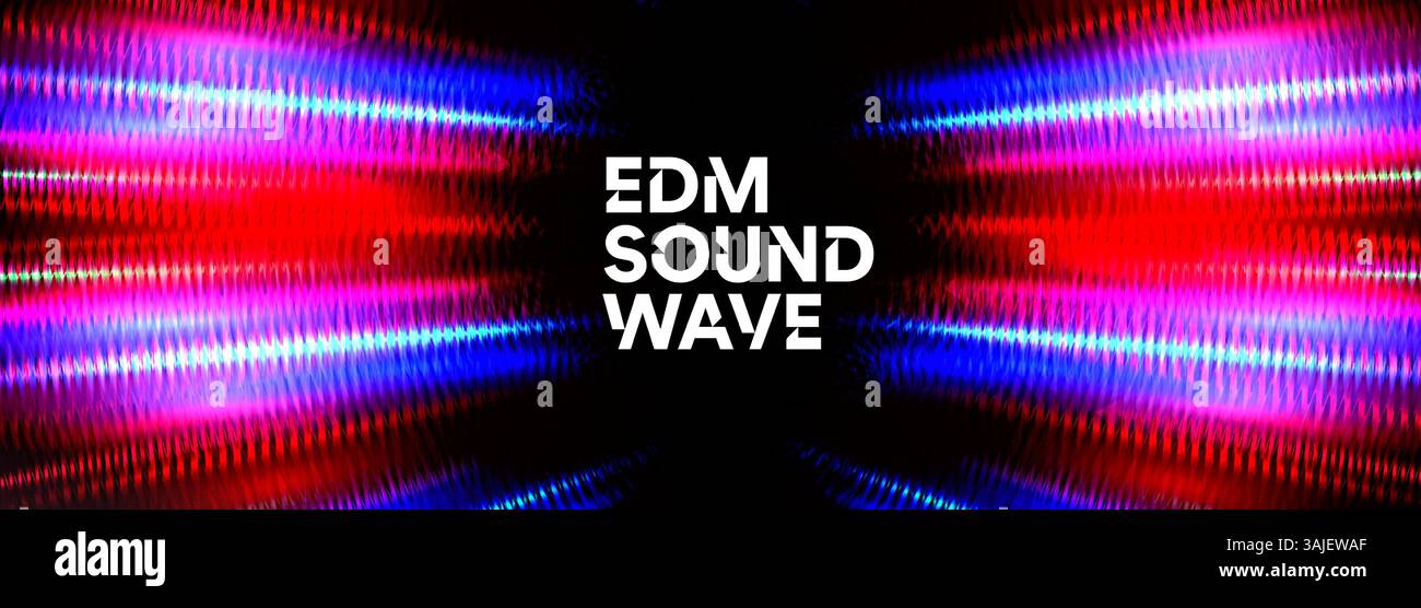 EDM Sound Wave Background With Neon Light Effect In Red, Pink, Blue ...