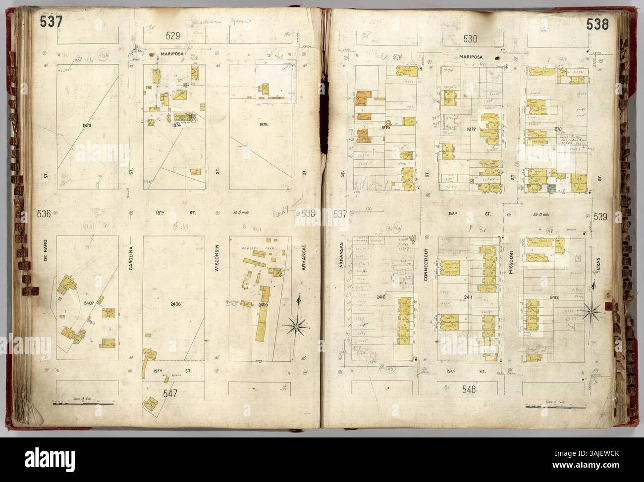 The 1905 San Francisco Sanborn Insurance Map Atlas contains full-color ...
