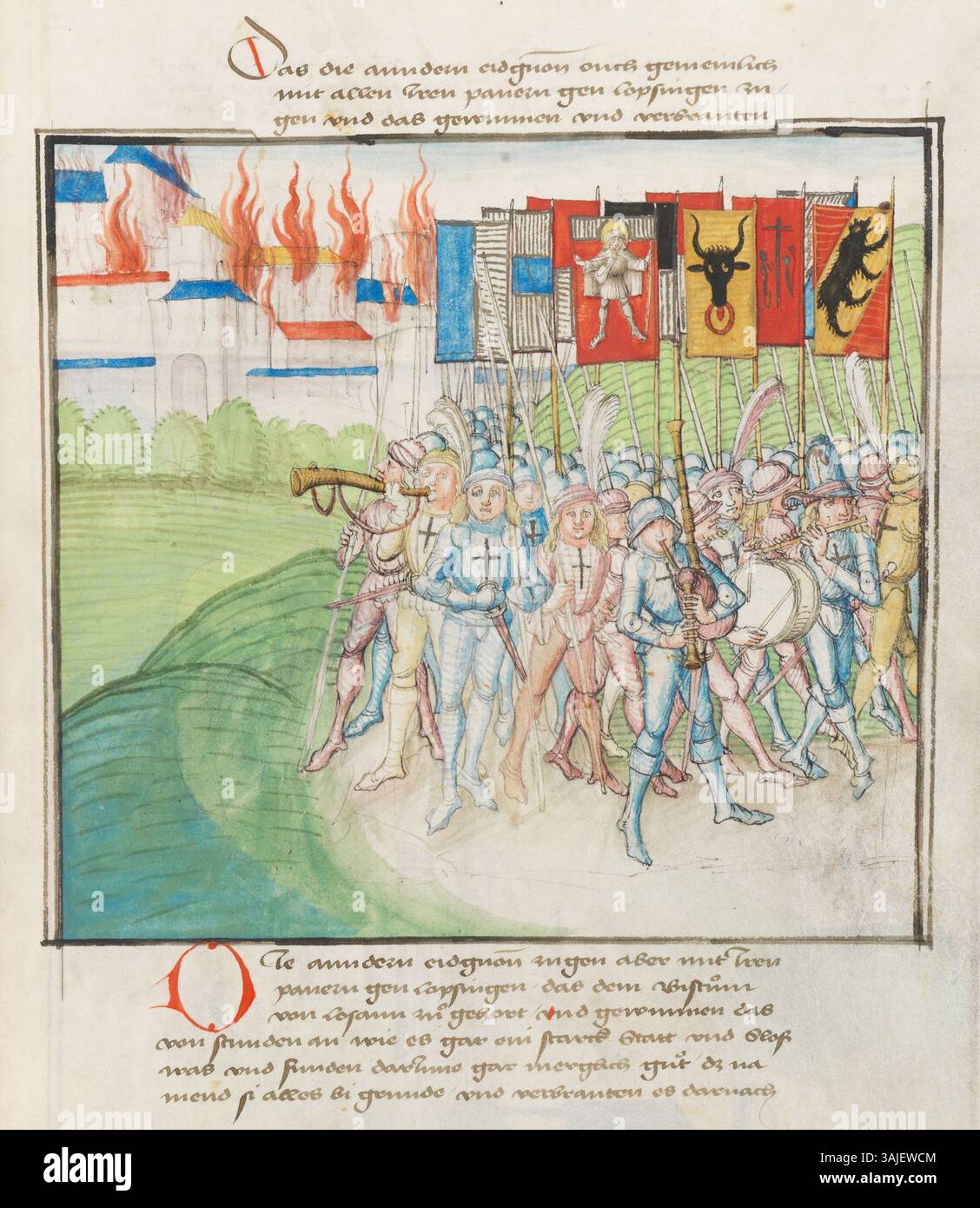 An illumination from the 1484 manuscript by Diebold Schilling the Elder ...