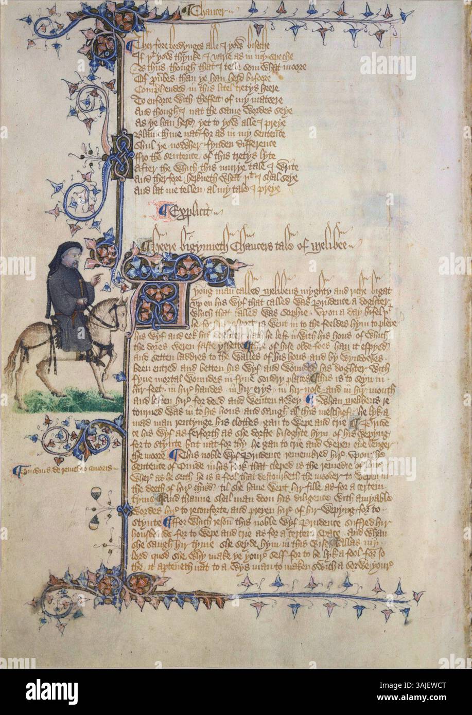 A color-enhanced variation of a scene from the Ellesmere Chaucer ...