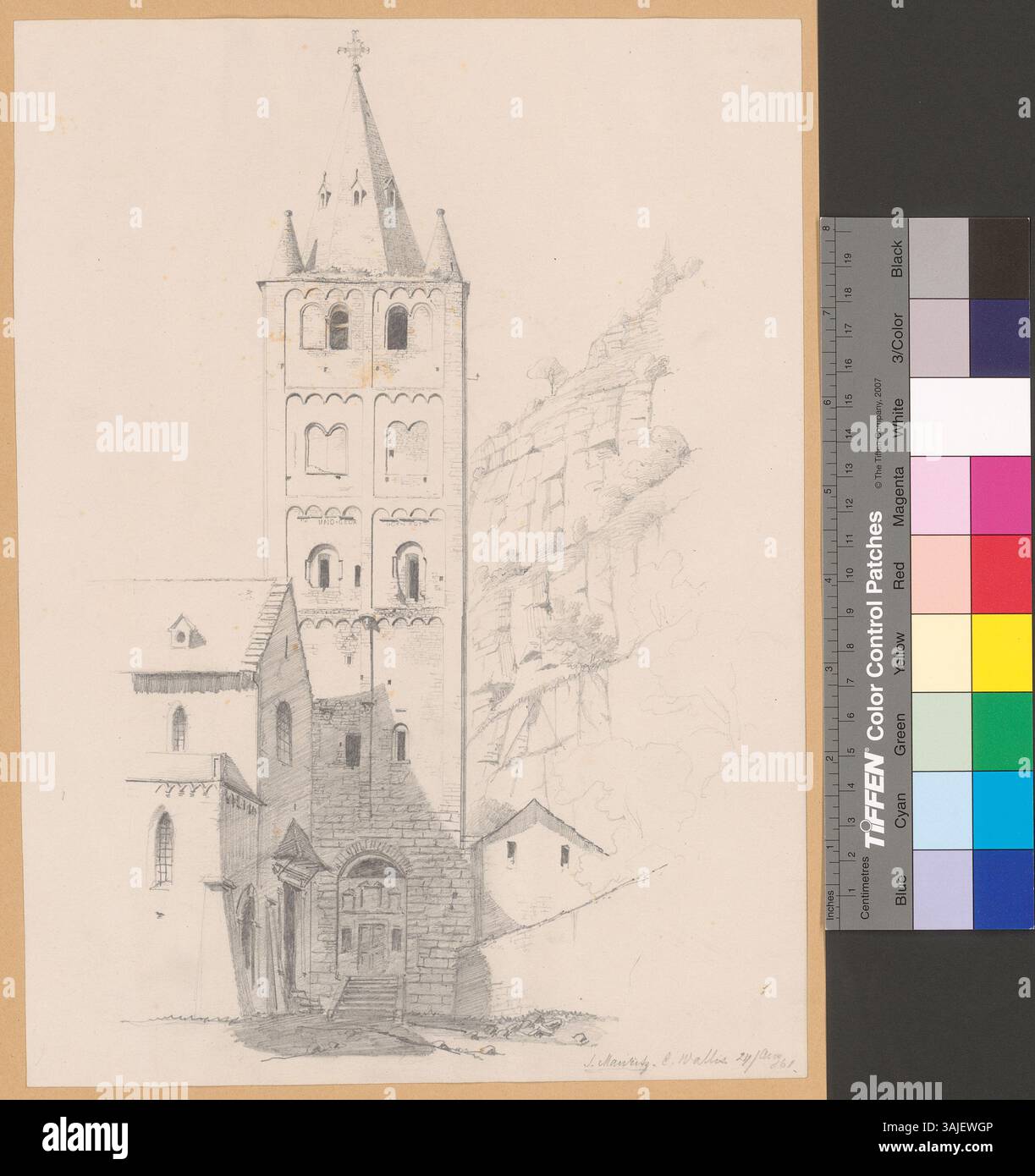 This image illustrates the exterior view of the St. Maurice church ...