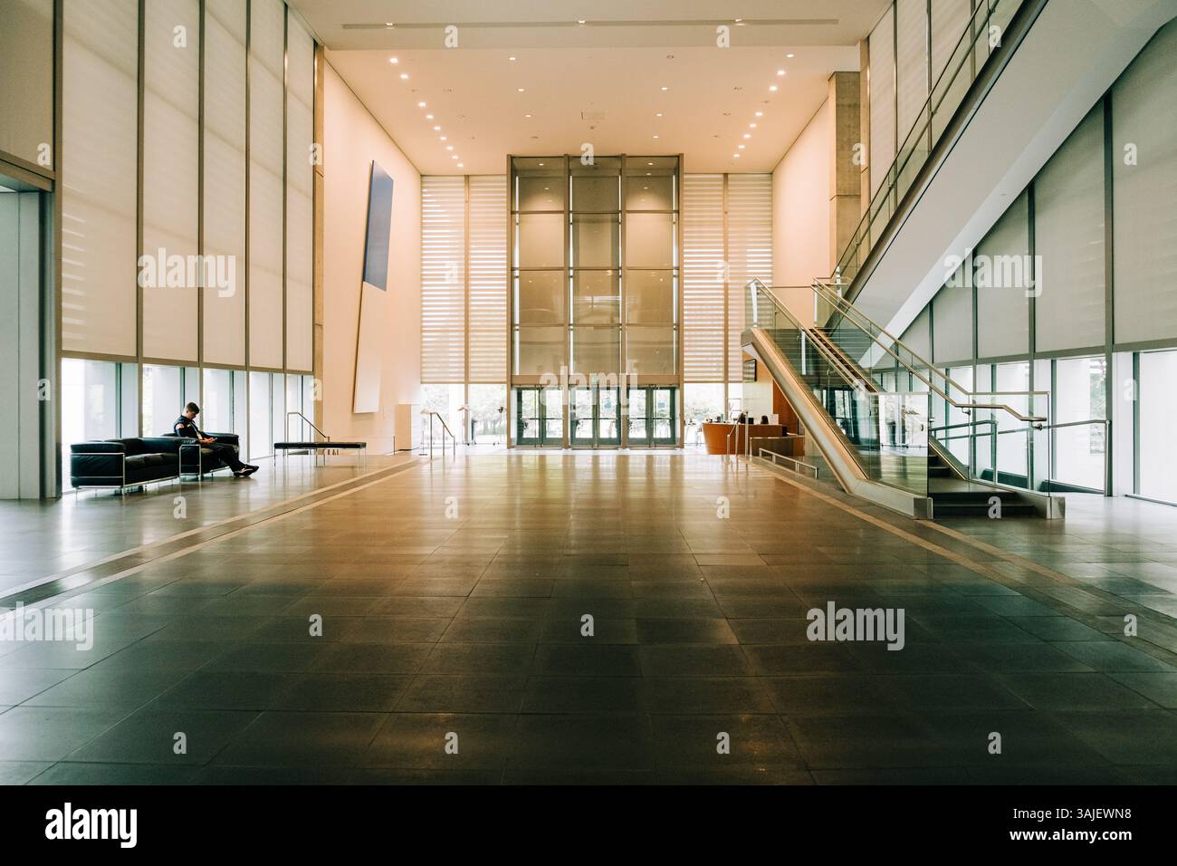 Modern interior of a spacious cultural building in daytime Stock Photo ...